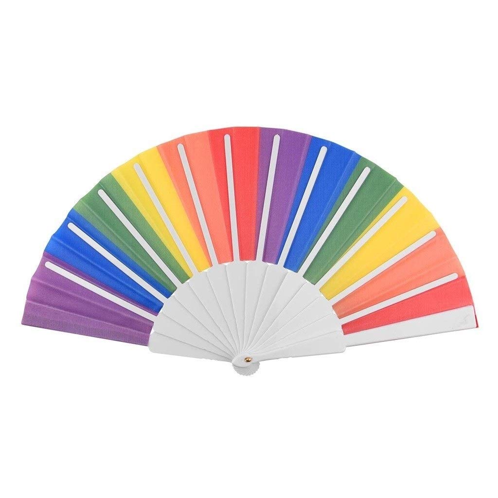 RAZZUM Decorative Folding Fans Folding Fan Rainbow Hand-held Folding Fan Dance Folding Fan Fan Decorative Fan Wedding Gifts, Party Gifts Gift Hand Fan fan