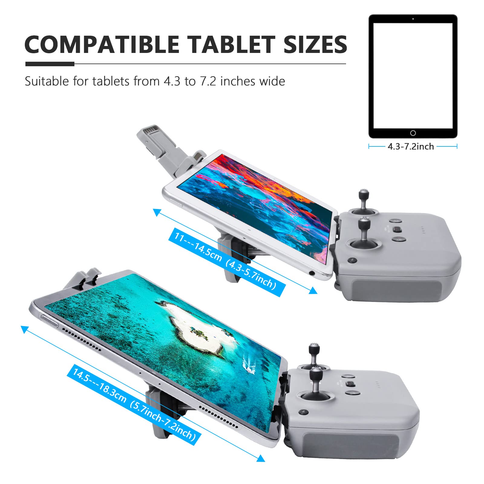 judunmsk Tablet Holder + Lanyard + Type-C Data Cables kit, DJI Mavic Mini 3/Mini 2 SE/Mini 2/Air 2 /Air 2S/Mavic 3 Accessories,Compatible with 7-12 inch Tablet Mount Kit