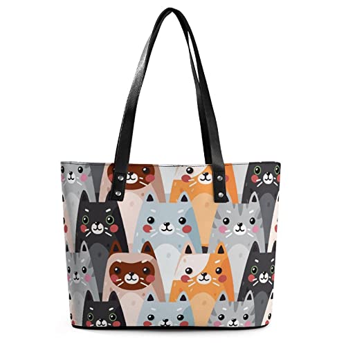 Womens Handbag Cat Leather Tote Bag Top Handle Satchel Bags For Lady