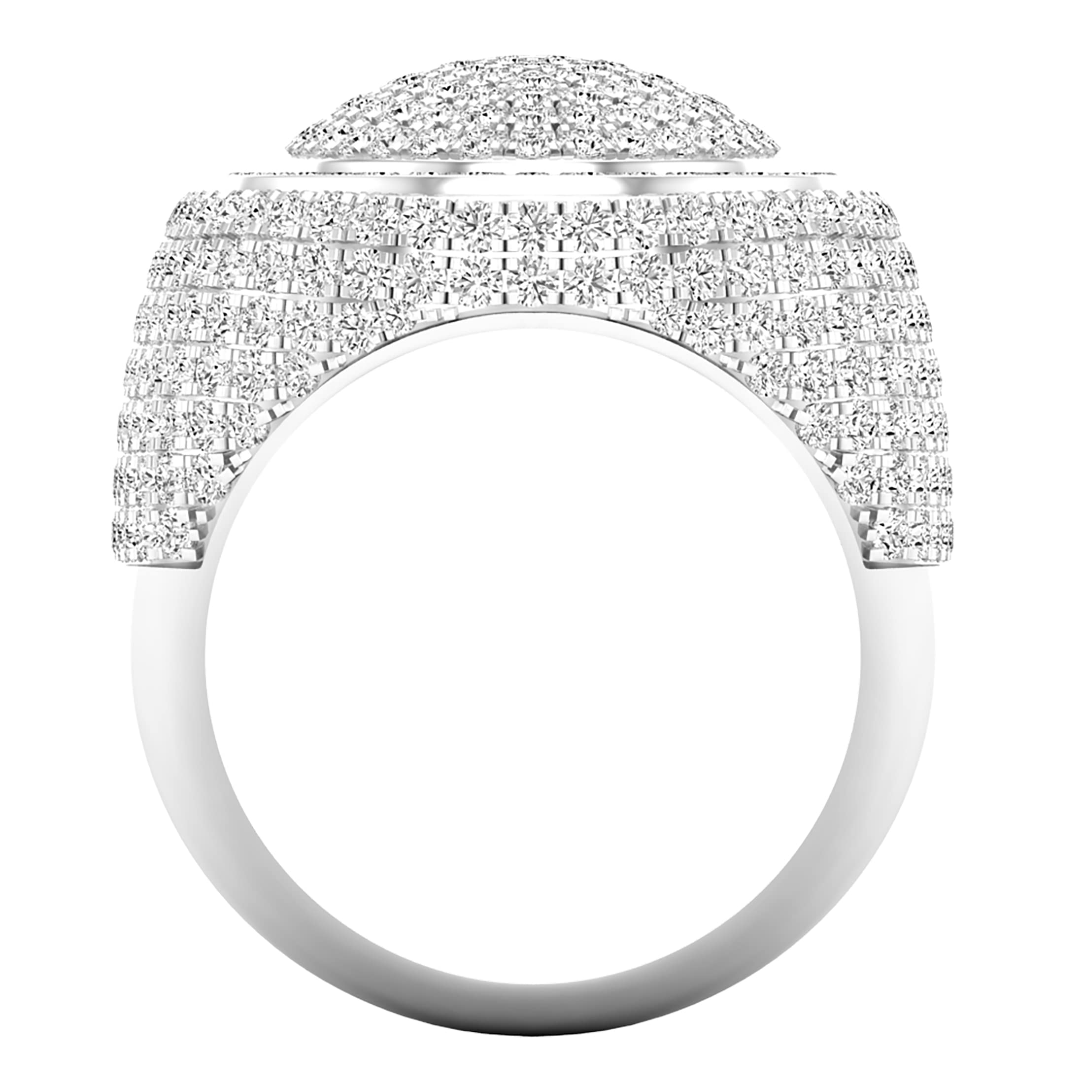 Dazzlingrock Collection Round Lab Grown White Diamond Oval Cluster Studded Statement Ring for Him (4.75 ctw, Color H-I, Clarity SI2) in 925 Sterling Silver, Size 9