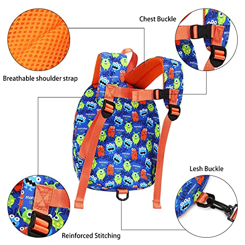 Cusangel Kid Backpack with Leash for Toddler boys, Dinosaur Toddler Backpack Leash for Boys, Toddler Harness Backpack with Leash