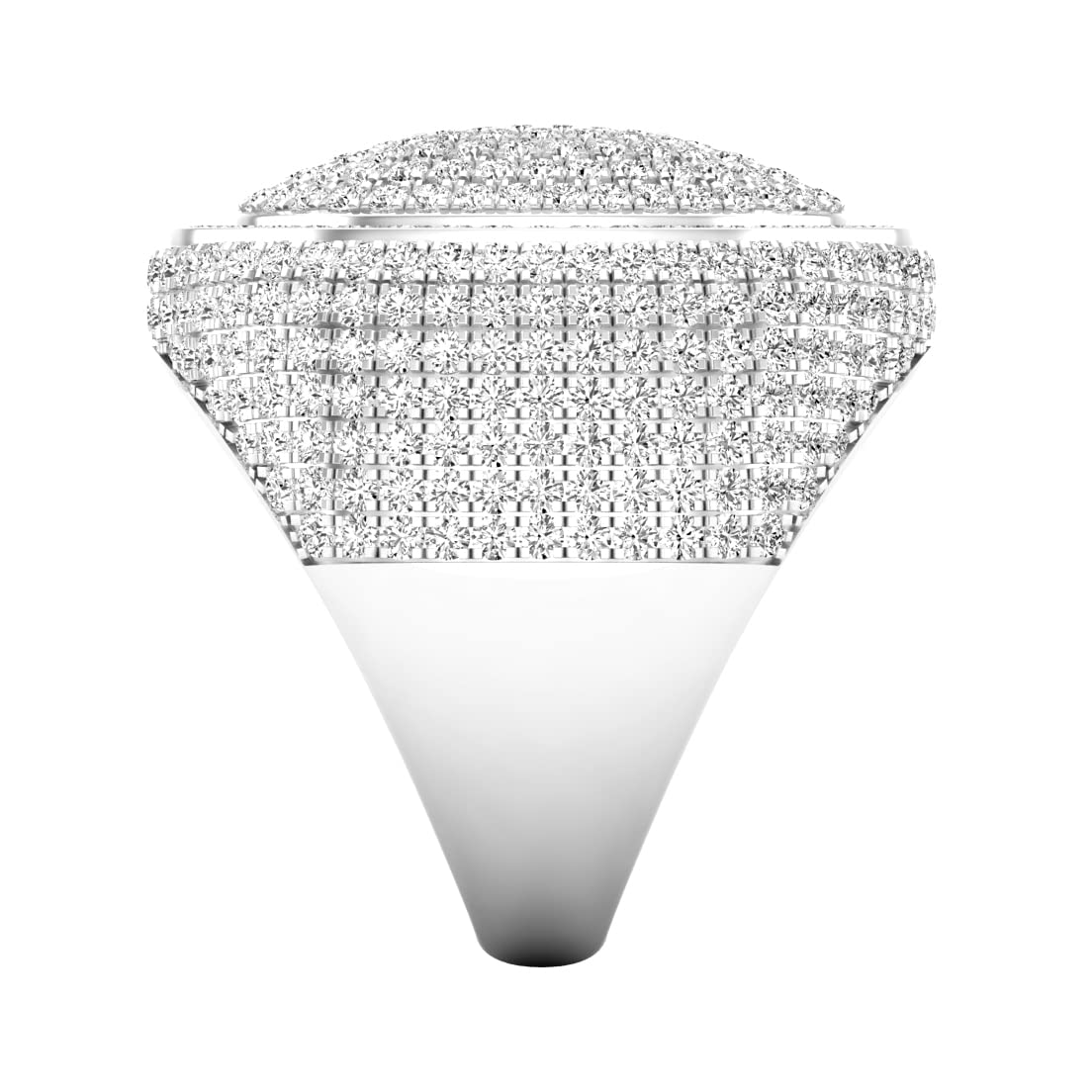 Dazzlingrock Collection Round Lab Grown White Diamond Oval Cluster Studded Statement Ring for Him (4.75 ctw, Color H-I, Clarity SI2) in 925 Sterling Silver, Size 9
