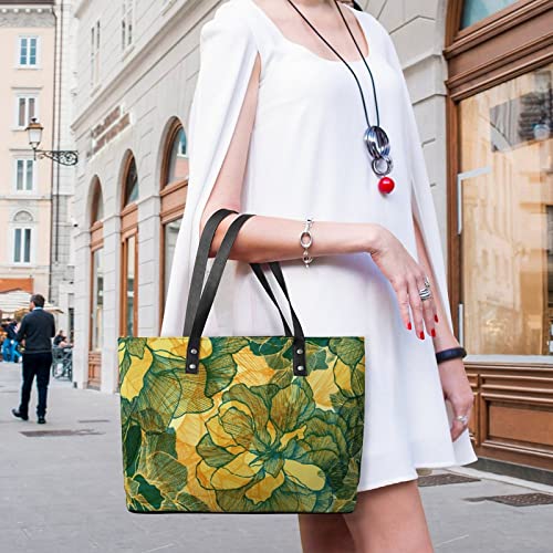 Womens Handbag Roses Leather Tote Bag Top Handle Satchel Bags For Lady