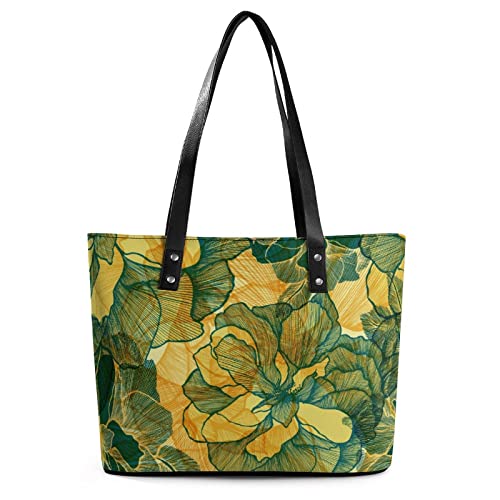 Womens Handbag Roses Leather Tote Bag Top Handle Satchel Bags For Lady
