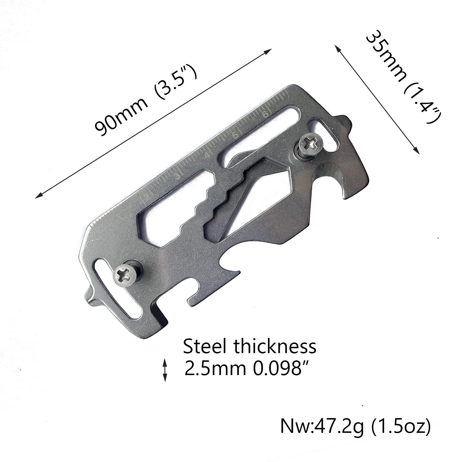 Pocket Tool, Key Holder, Multi Tool For Men, Pocket Clip With Pry Bar Bottle Opener Belt Cutter