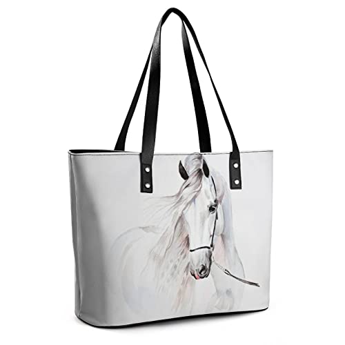 Womens Handbag Horse Animal Leather Tote Bag Top Handle Satchel Bags For Lady