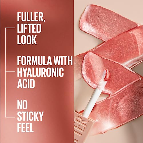 Maybelline Lifter Gloss, Hydrating Lip Gloss with Hyaluronic Acid, Sun, Clear Neutral, 0.18 Ounce