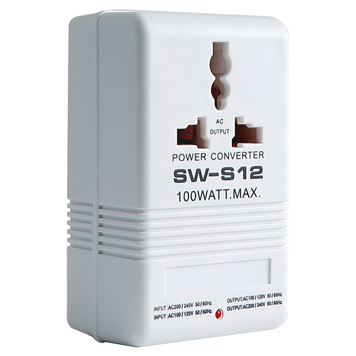abollunn 100W Voltage Converter, Step Up/Down Convert from 110 Volt to 220 Volt and from 220 Volt to 110 Volt Voltage Converter Transformer for Travel, Camping, RV and Home (White -100W)