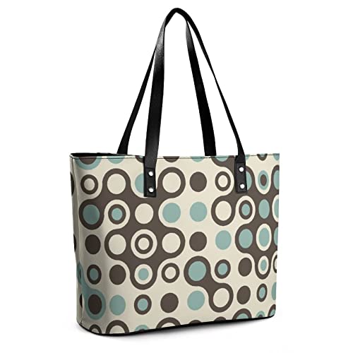 Womens Handbag Dots Pattern Leather Tote Bag Top Handle Satchel Bags For Lady