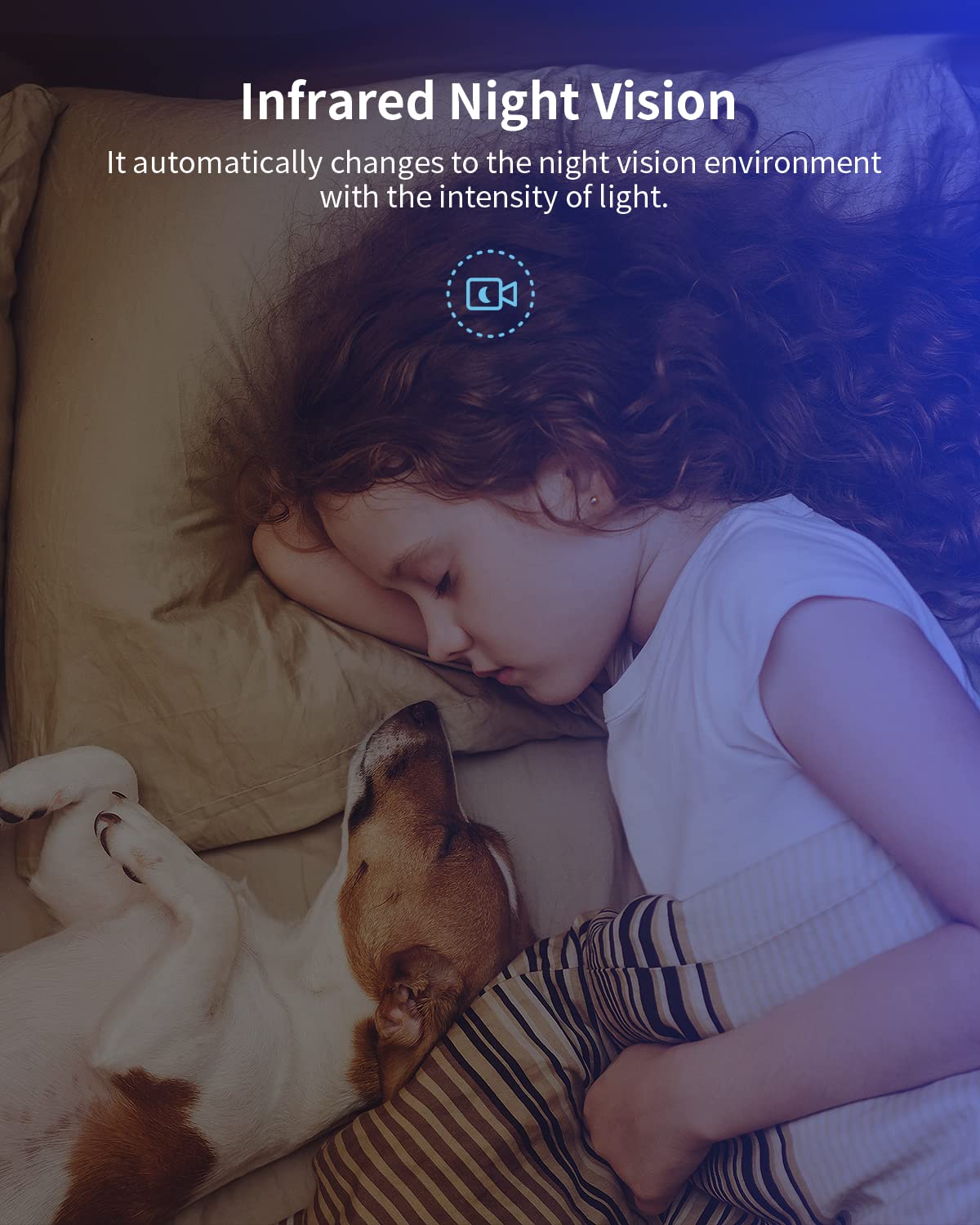 2.4/5G Wi-Fi Camera for Home Security Camera, Indoor Camera for Pets/Nanny, pet Camera with 2-Way Audio, Sound Detection, Night Vision, black