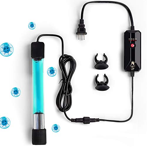 TAISHAN UV Sterilizer for Aquarium,13 W Fish Tank Clean Light with Timer,Aquarium Green Killing Machine Waterproof Clean Submersible Lamp for Pond,Swimming Pool,Indoor