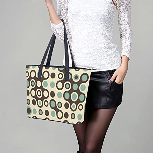 Womens Handbag Dots Pattern Leather Tote Bag Top Handle Satchel Bags For Lady