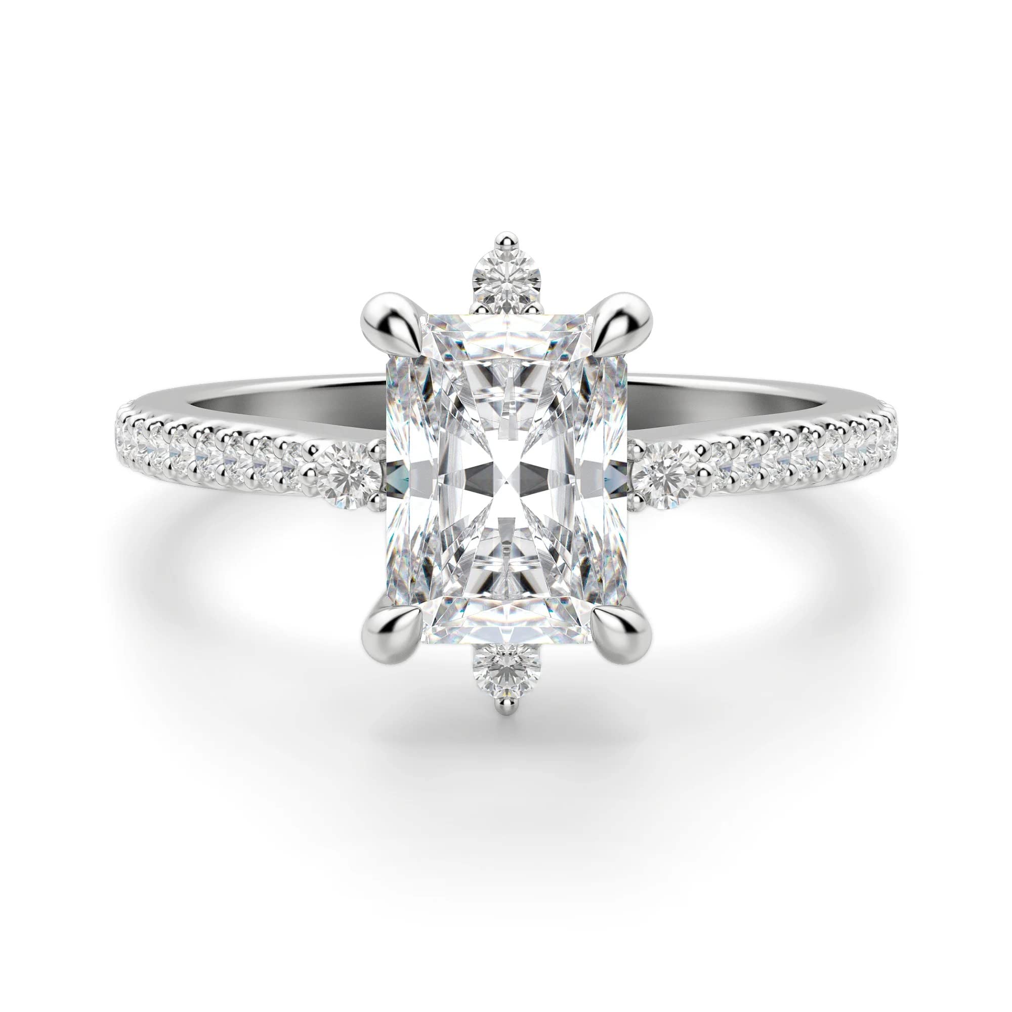 Shree Diamond 3.25 CT Radiant Infinity Accent Engagement Ring Wedding Eternity Band Vintage Solitaire Silver Jewelry Halo-Setting Anniversary Praise Vintage Ring Gift (6)