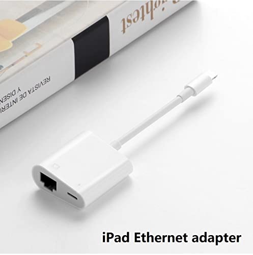 Apple MFI Certified Lightning to Ethernet Adapter for iPhone,2 in 1 LAN Ethernet Network to Lightning Adapter for iPhone 14/13/Pro Max/12/11/XS/XR/X/8/7/6/5 iPad 100Mbps Cat 8 7 6