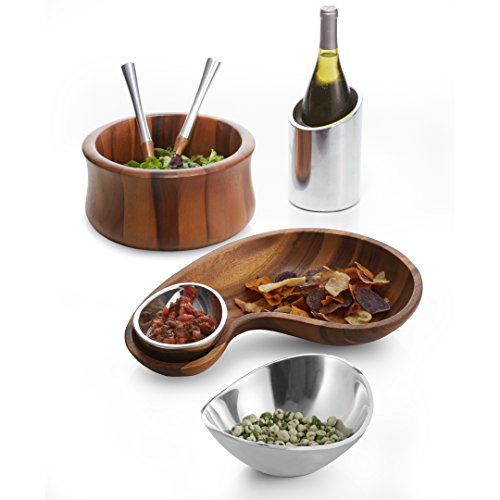 nambe Tilt Wine Chiller Bucket | Wine & Champagne Cooler for Parties, Dinner, Kitchen, Bar Cart | Insulated to Keep Wine & Beverages Cold | Holds Any 4.5”D x 7”H Bottle | Gift for Wine Enthusiasts