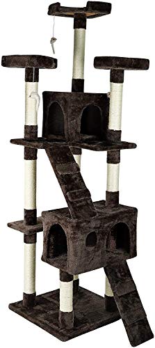 Confote 65” Multi-Level Cat Tree with 2 Condos and 3 Perches, Climber Tower Furniture for Large Cats Kitten