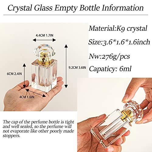 H&D HYALINE & DORA H&D Crystal Perfume Bottles Empty Refillable Decorative Bottles Glass Bottles for Home Decor Lady Gift