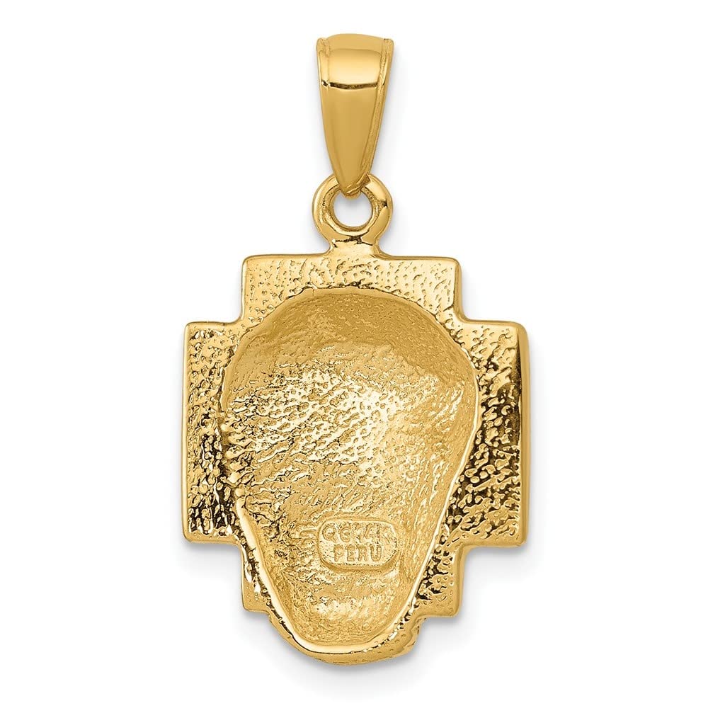Diamond2Deal 10k Yellow Gold Polished 2-D Small Jesus Head with Crown Pendant