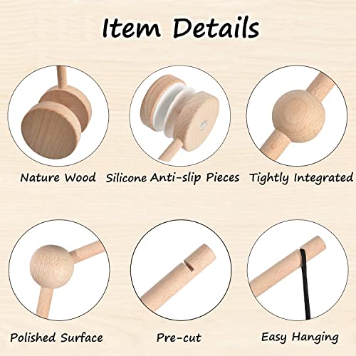 Yimisya Wooden Baby Crib Arm - Anti-Slip Crib Mobile Bed Bell Holder Arm DIY Mobile Hanger Kit for Crib & Nursery Decor
