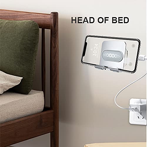 BICEUKI Shower Phone Holder， Version Wall Mount Phone Stand,with Charging Port ，for The Bathroom,Kitchen,Office and More,Compatible with Smartphone. (Silver－Gray)