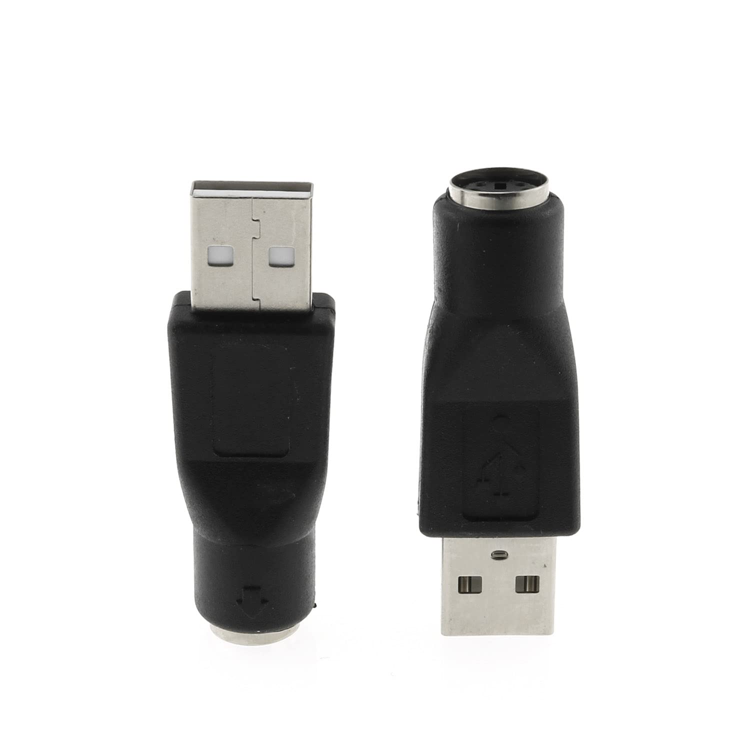 DGZZI USB to PS2 Adapter 2PCS Black PS/2 Female to USB Male Converter Adapter for Mouse and Keyboard