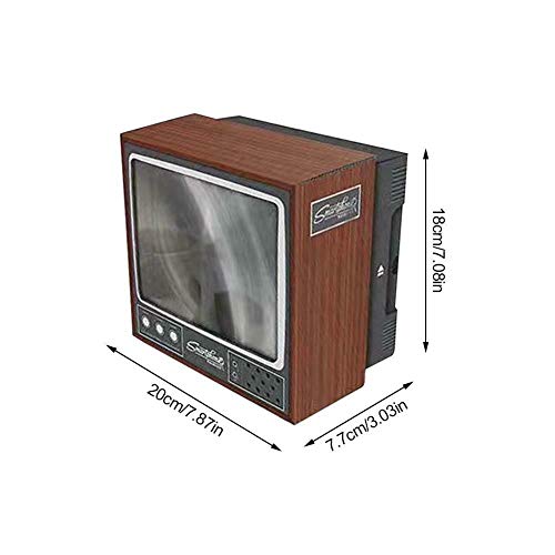 Retro TV Screen Magnifier Enlarged Picture from Phone Screen 3D Video Movie Amplifier Eye Protection Enclosed Design (Retro TV, One Size)