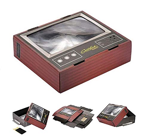 Retro TV Screen Magnifier Enlarged Picture from Phone Screen 3D Video Movie Amplifier Eye Protection Enclosed Design (Retro TV, One Size)