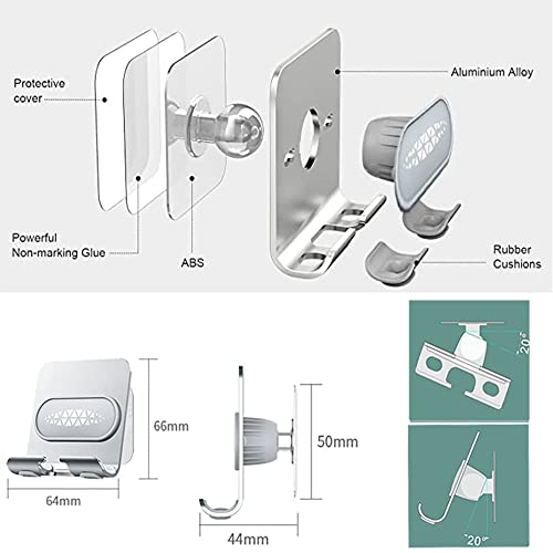 BICEUKI Shower Phone Holder， Version Wall Mount Phone Stand,with Charging Port ，for The Bathroom,Kitchen,Office and More,Compatible with Smartphone. (Silver－Gray)