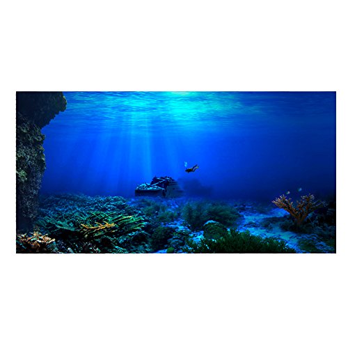 CUEA Poster Self-Adhesive PVC Durable 3D Effect Background for Aquarium(122 * 50cm)