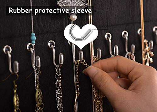 ZFZGFRCS Hanging Jewelry Organizer, Large Capacity and Organizer Storage for Hanging Necklaces, Bracelets, Earring Chains, Anklets, etc. (Black)
