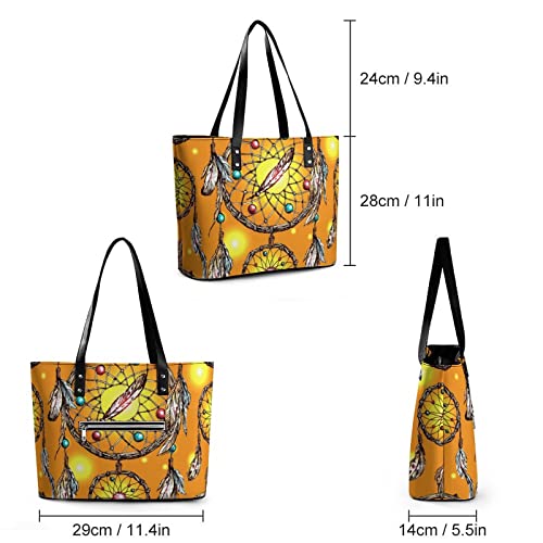 Womens Handbag Dreamcatchers Leather Tote Bag Top Handle Satchel Bags For Lady