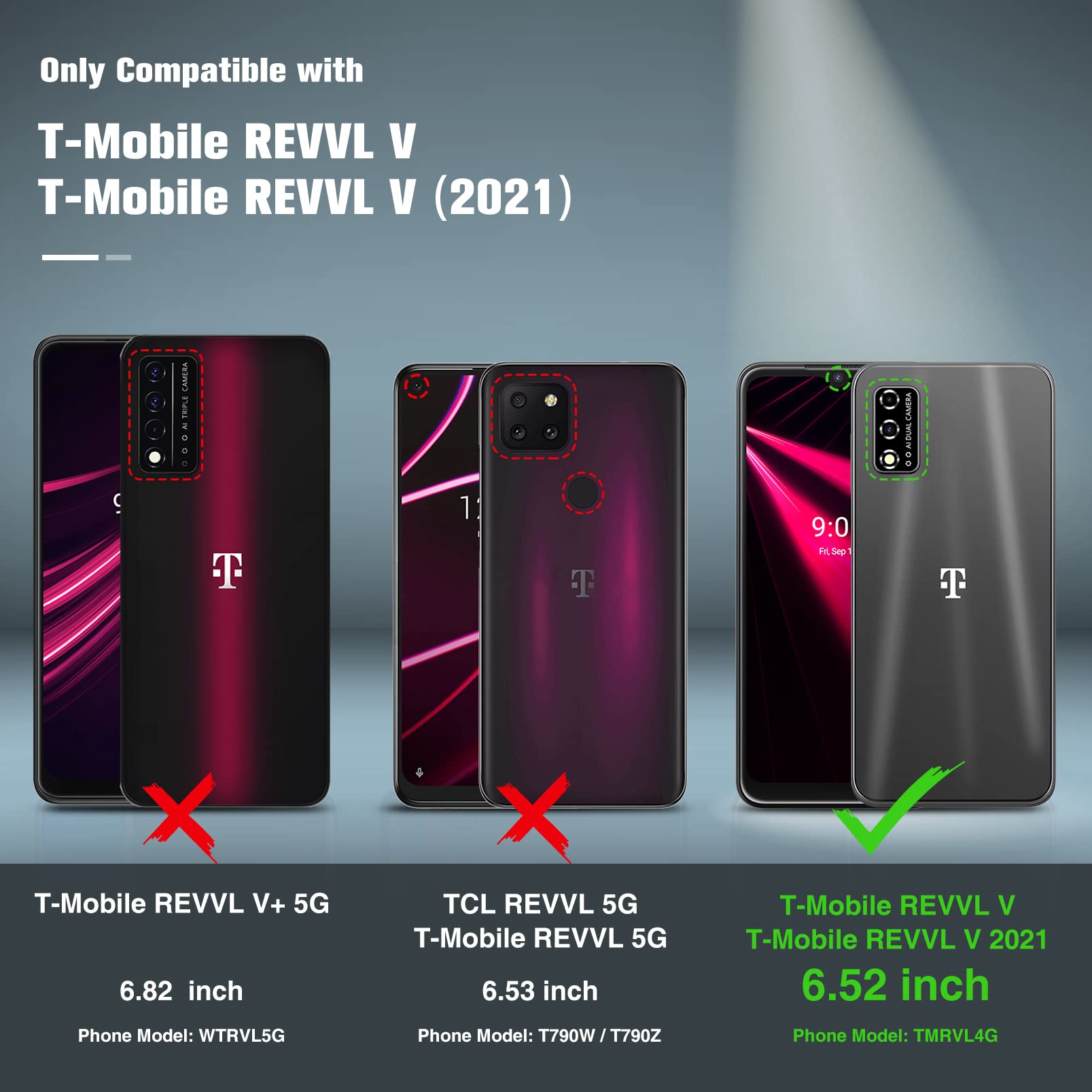 JXVM for T-Mobile REVVL V Phone Case 4G: Dual Layer Protective Heavy Duty Cell Phone Cover Shockproof Rugged with Non Slip Textured Back - Military Protection Bumper Tough - 6.52inch (Cute Pink)