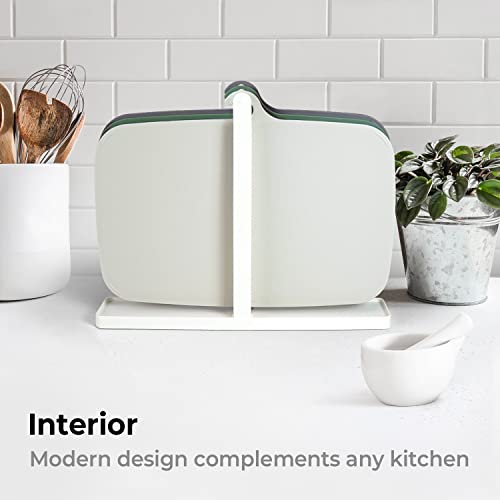 Carrotez Index Plastic Cutting Board With a Stand, Cutting Board Organizer Rack Storage, Cutting Board Organizer Stand Holder, Baking Sheet, Dishwasher-washable