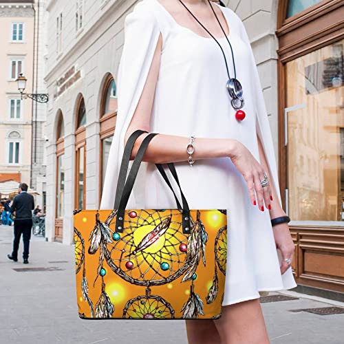 Womens Handbag Dreamcatchers Leather Tote Bag Top Handle Satchel Bags For Lady