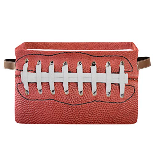 Storage Basket Cube American Football Laces Large Collapsible Toys Storage Box Bin Laundry Organizer for Closet Shelf Nursery Kids Bedroom,15x11x9.5 in,1 Pack