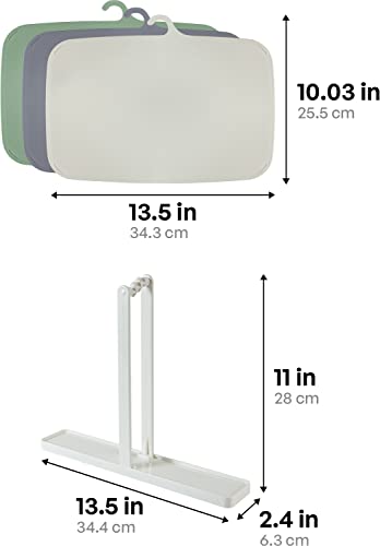 Carrotez Index Plastic Cutting Board With a Stand, Cutting Board Organizer Rack Storage, Cutting Board Organizer Stand Holder, Baking Sheet, Dishwasher-washable