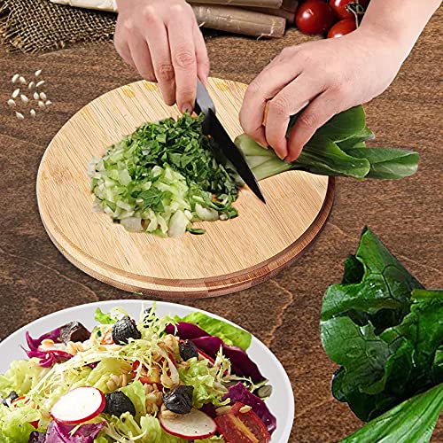 Panghuhu88 Salad Bowl with Lid, Set of 3 (7" + 8.8" + 11") Serving Bowl with Bamboo Cover, Bamboo Fiber Mixing Bowl for Salad Cereal Pasta Soup Fruit Popcorn Chips (White)