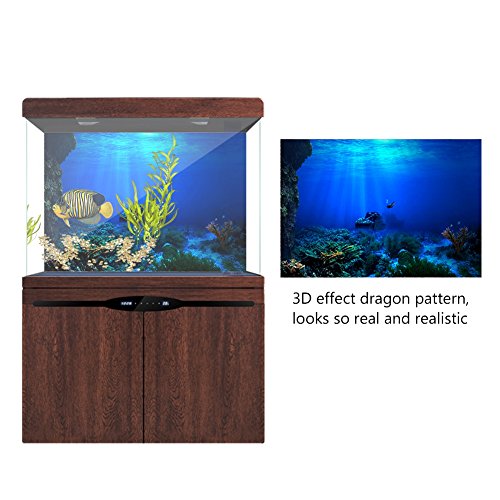CUEA Poster Self-Adhesive PVC Durable 3D Effect Background for Aquarium(122 * 50cm)