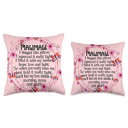 Funny Best Mawmaw Ever Gifts Idea For Mawmaw Cute Poem Floral Sunflower Best Gift for Mawmaw Throw Pillow, 18x18, Multicolor