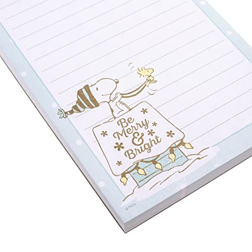 Graphique Merry Snoopy Holiday Magnetic Notepad | 100 Tear-Away Sheets | Grocery, Shopping, To-Do List | Writing Pad for Fridge, Kitchen, Office | Lined Paper | Great Gift | 4” x 9.25”