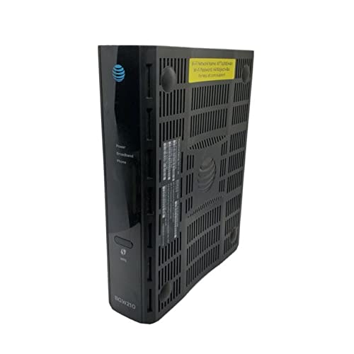 AT&T Ethernet BGW210 802.11b/g/n/ac 400mW Bonded VDSL2 Wireless Voice Gateway 4 x Gigabit Ports (ONT Required),Black