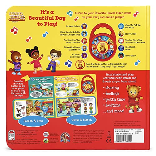 Daniel Tiger It's A Beautiful Day to Play - Children's Deluxe Music Player Board Book: Includes Detachable Toy Portable Musical Sound Machine
