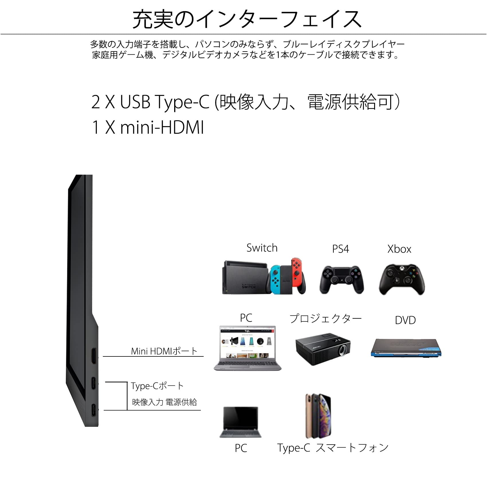 JAPANNEXT JN-MD-IPS1563FHDR 15.6-Inch FHD Mobile Monitor USB Type-C Mini HDMI