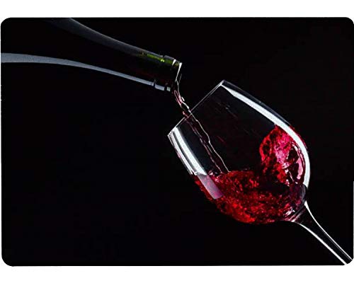 Tempered Glass Cutting Board Red wine Tableware Kitchen Decorative Cutting Board with Non-slip Legs, Serving Board, Large Size, 15" x 11"