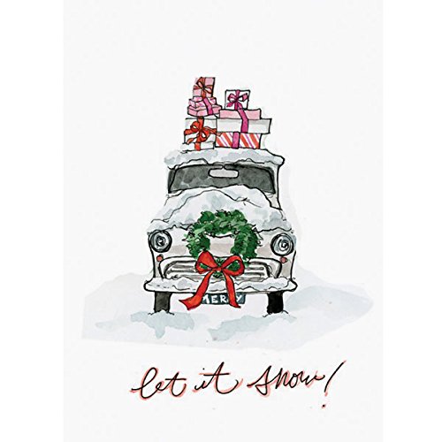 Graphique Chic Xmas Holiday Cards | Pack of 20 Blank Cards with Envelopes | Christmas Greetings | 4 Assorted Designs with Glitter Accents | Boxed Set for Personalized Notes | 4.25" x 5.875"