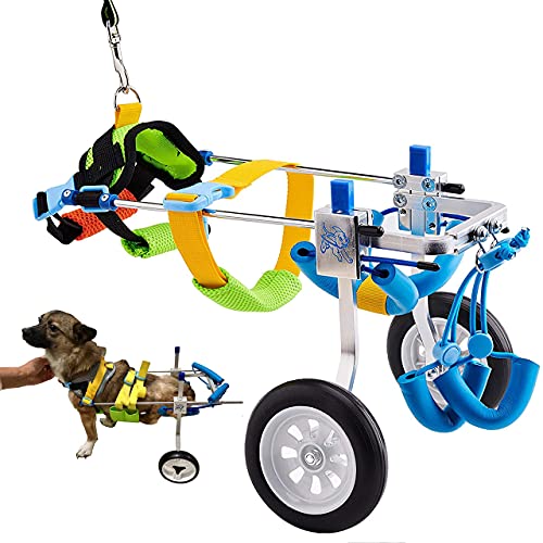 HobeyHove Adjustable Dog Cart/Wheelchair for Back Legs，Pet/Doggie Wheelchairs with Disabled Hind Legs Walking，Light Weight (7-Size)(XXS)