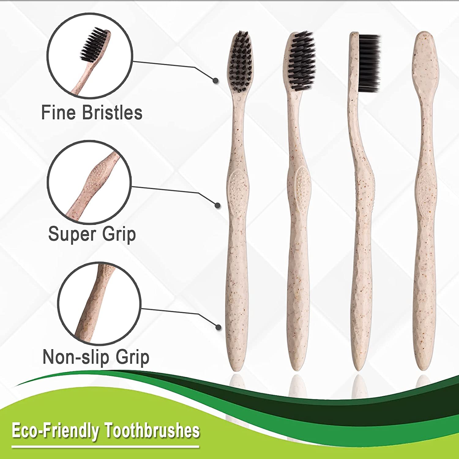 HQSLsund 20 Pack Disposable Toothbrushes Individually Wrapped, Travel Toothbrushes Bulk, Medium Soft Bristle Toothbrushes Bulk for Hotel, Airbnb, Travel, Homeless