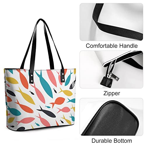 Womens Handbag Fish Leather Tote Bag Top Handle Satchel Bags For Lady