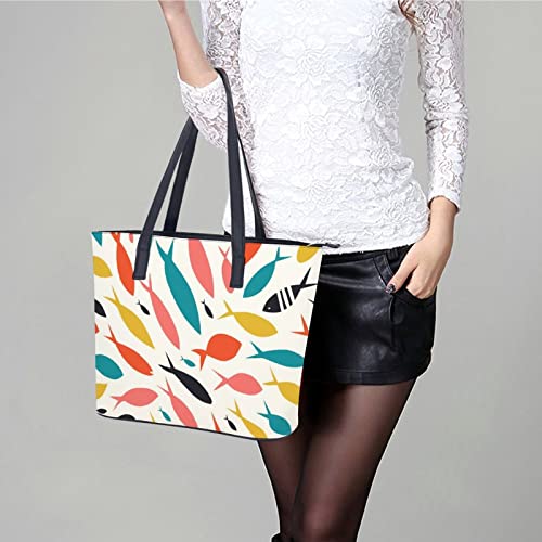 Womens Handbag Fish Leather Tote Bag Top Handle Satchel Bags For Lady