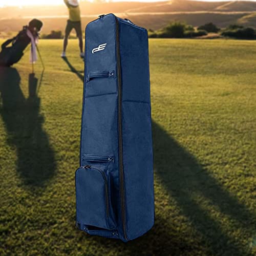 Universal Golf Bag with Wheels Aviation Bag Heavy Duty Carrier 600D Oxford Padded Cover Wear Resistant Folding for Airlines Fan (Color : Blue)